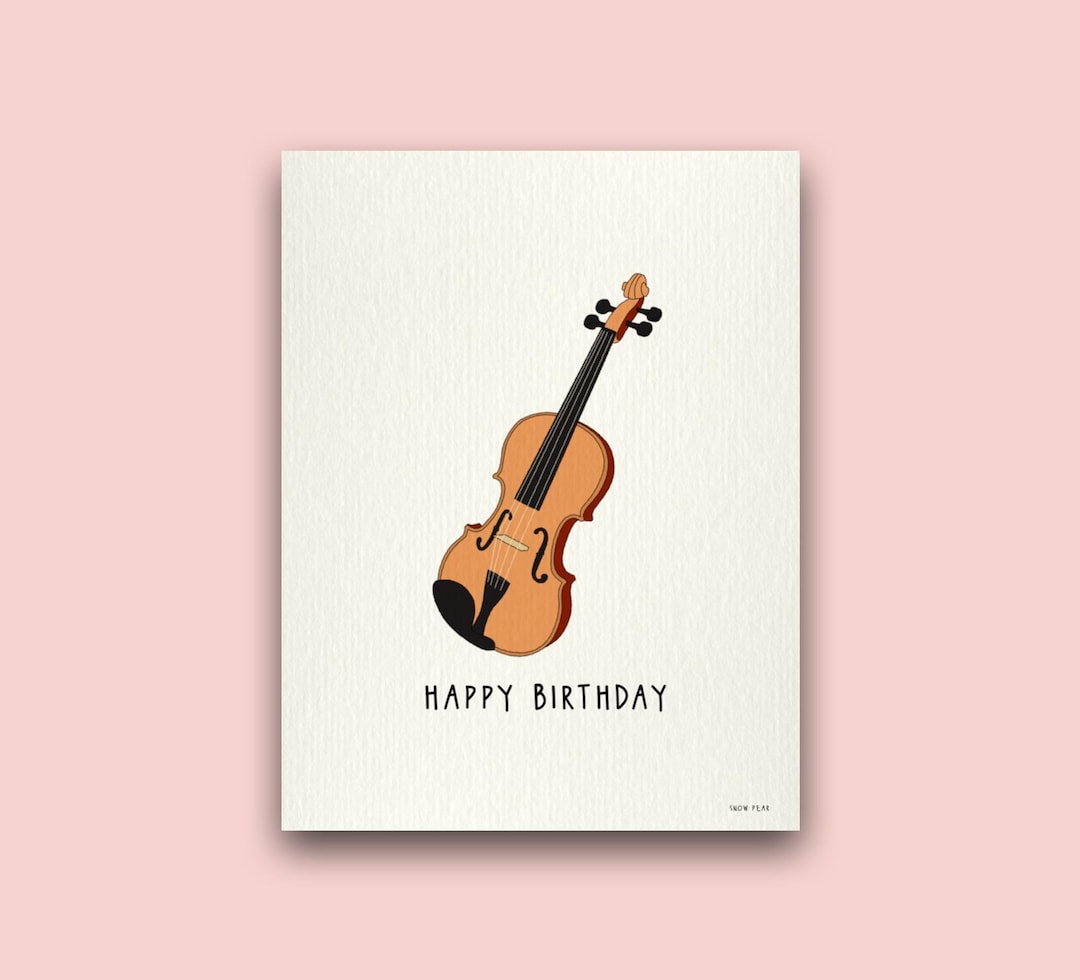 Violin Birthday Card - Etsy