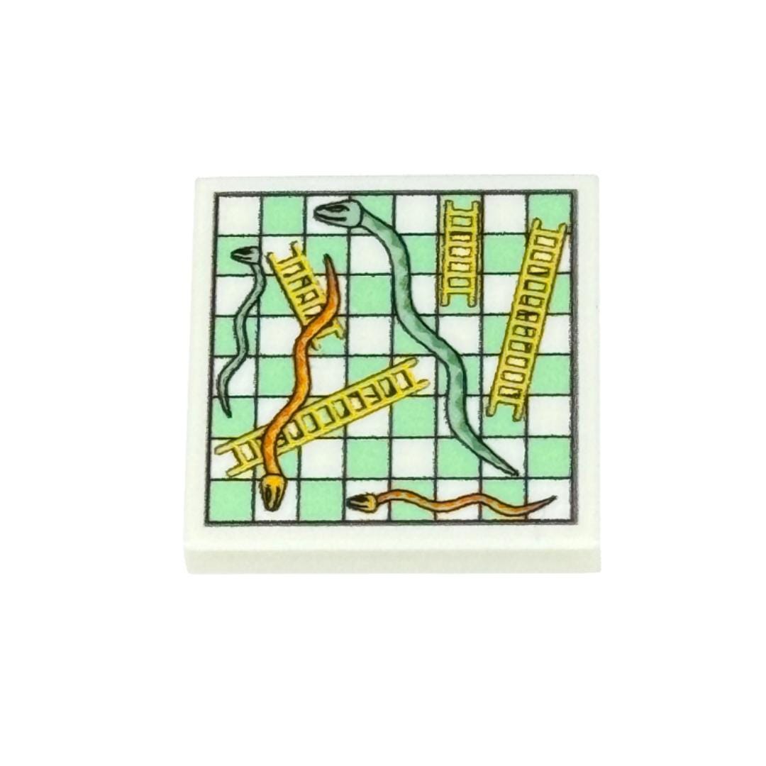 Snakes & Ladders - Custom Printed Lego 2x2 Tile. Minifigure Scale Board ...