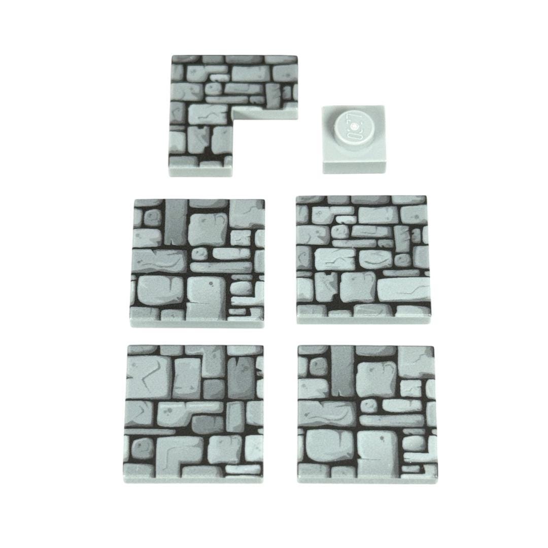 Modular Tiles Starter Pack - Cobbles - 5 Custom Printed Lego® Tiles to ...