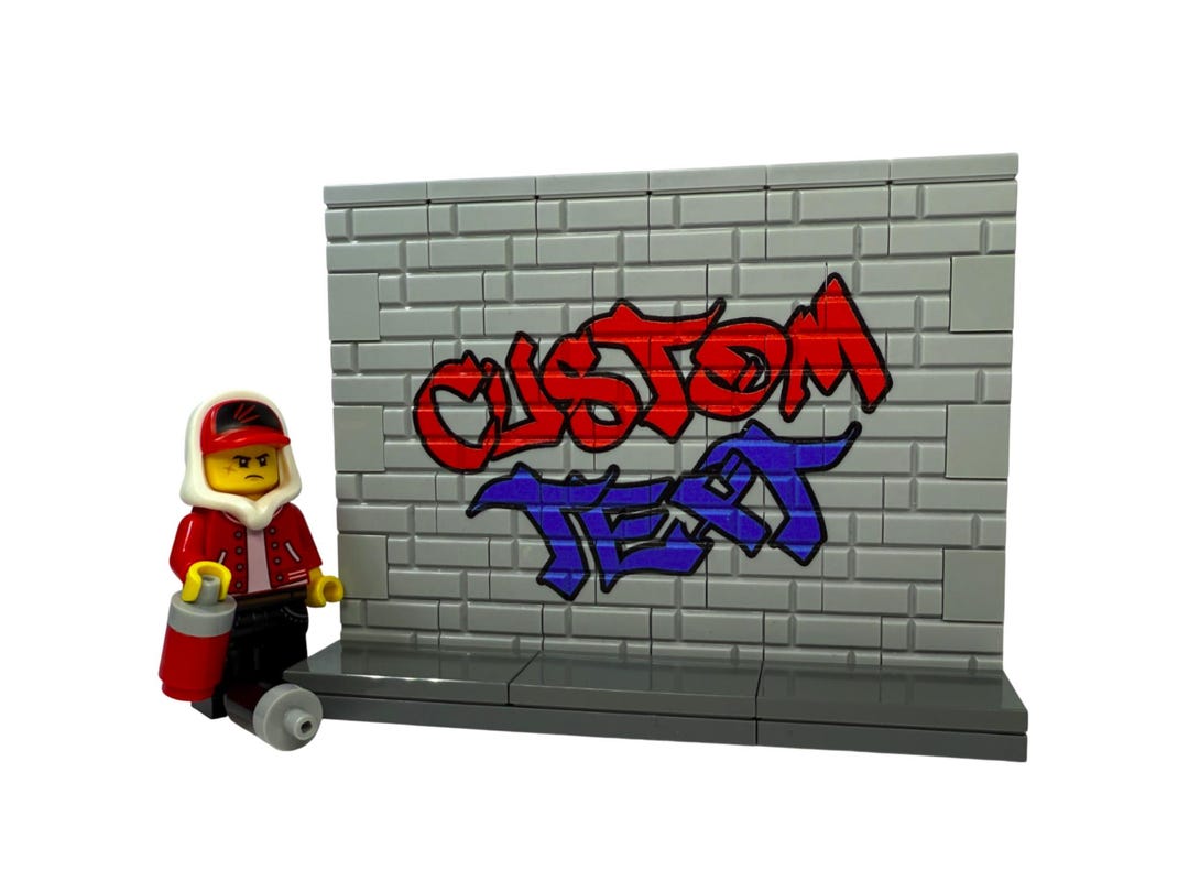 Custom Printed Lego Graffiti Set, Your Custom Text in Graffiti on a ...