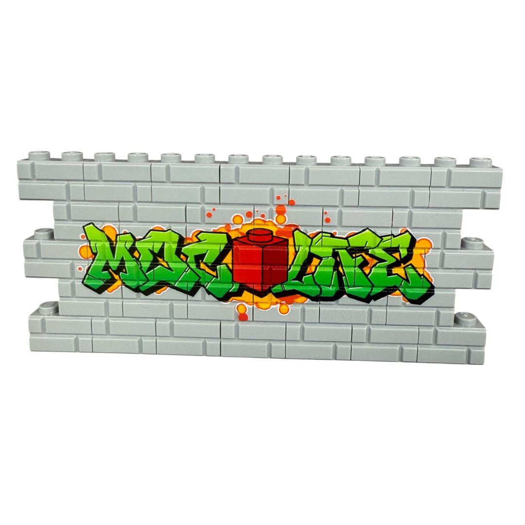 Custom Printed Lego® Moc Life Graffiti Wall. Full Wall of 33 Bricks ...