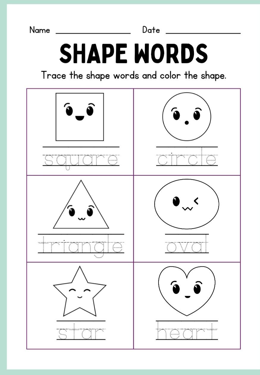 Shapes Learning Worksheet for Pre-k - Etsy