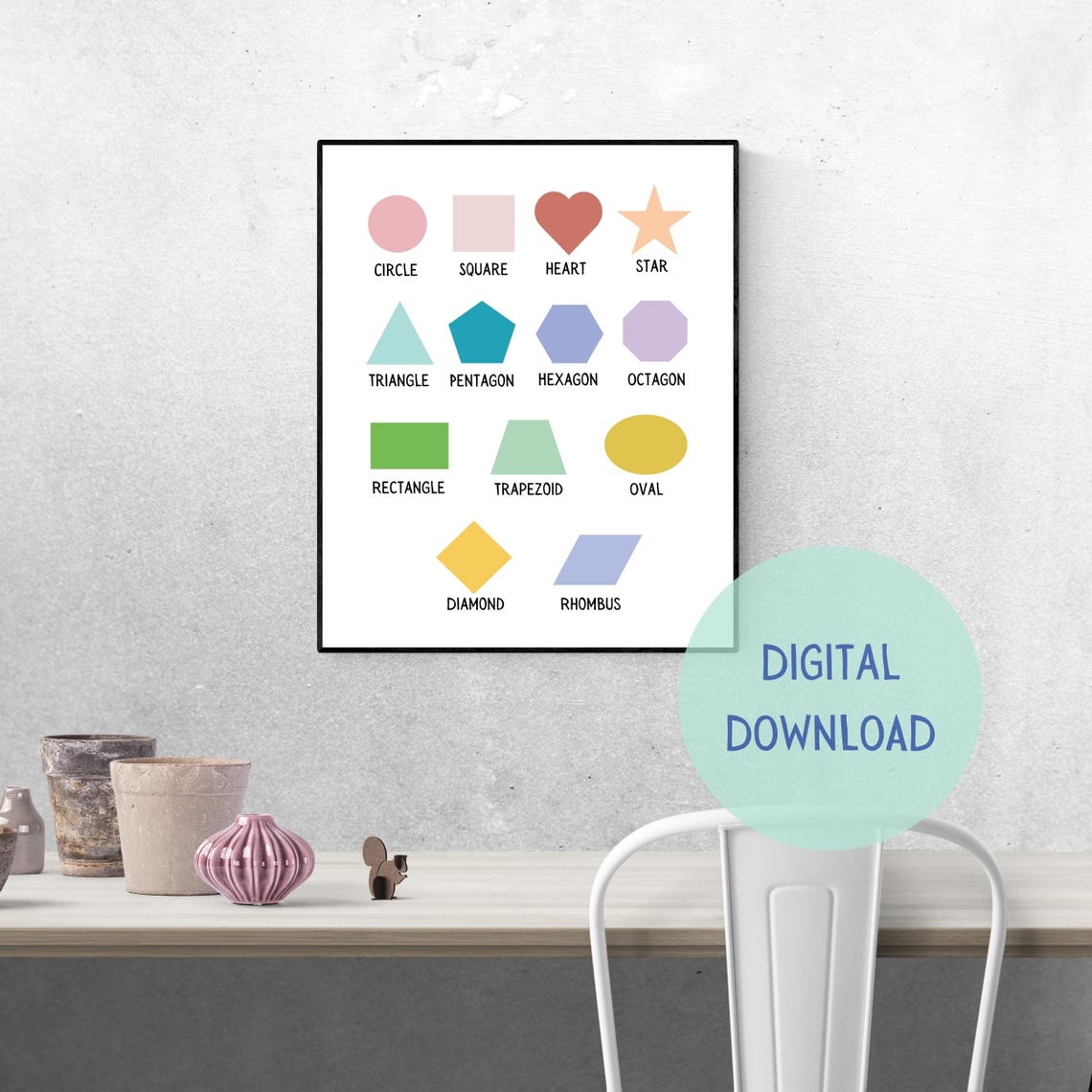Shapes Poster, Shapes Educational Poster, Classroom Decor, Educational ...