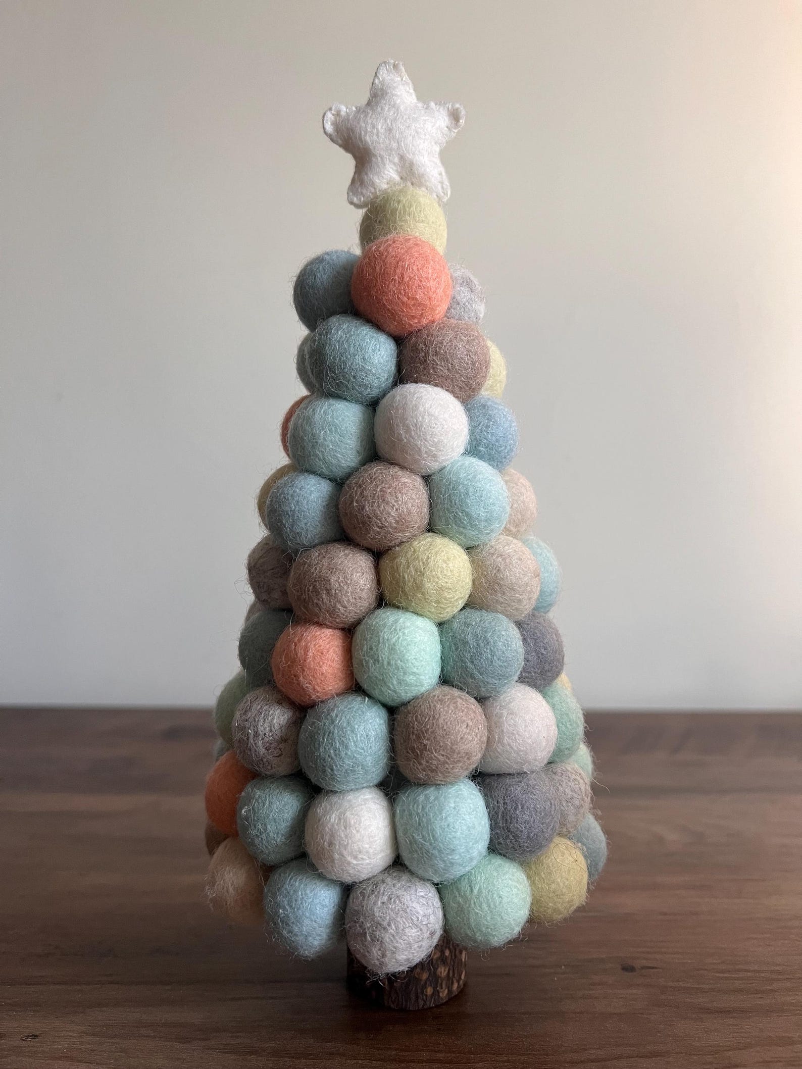 Handmade Felt Ball Christmas Tree Decor - 2cm Wool Felt Balls in Pastel ...