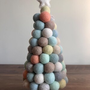 Handmade Felt Ball Christmas Tree Decor - 2cm Wool Felt Balls in Pastel ...