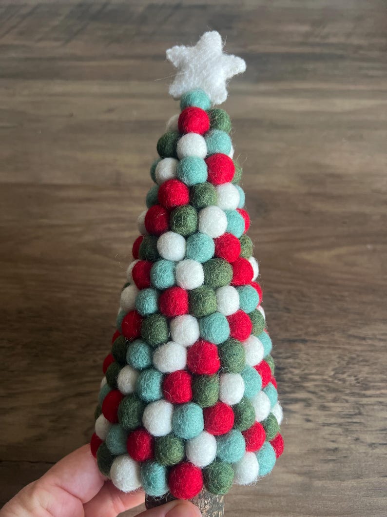 Handmade Felt Ball Christmas Tree Decor - 1cm Wool Felt Balls in ...