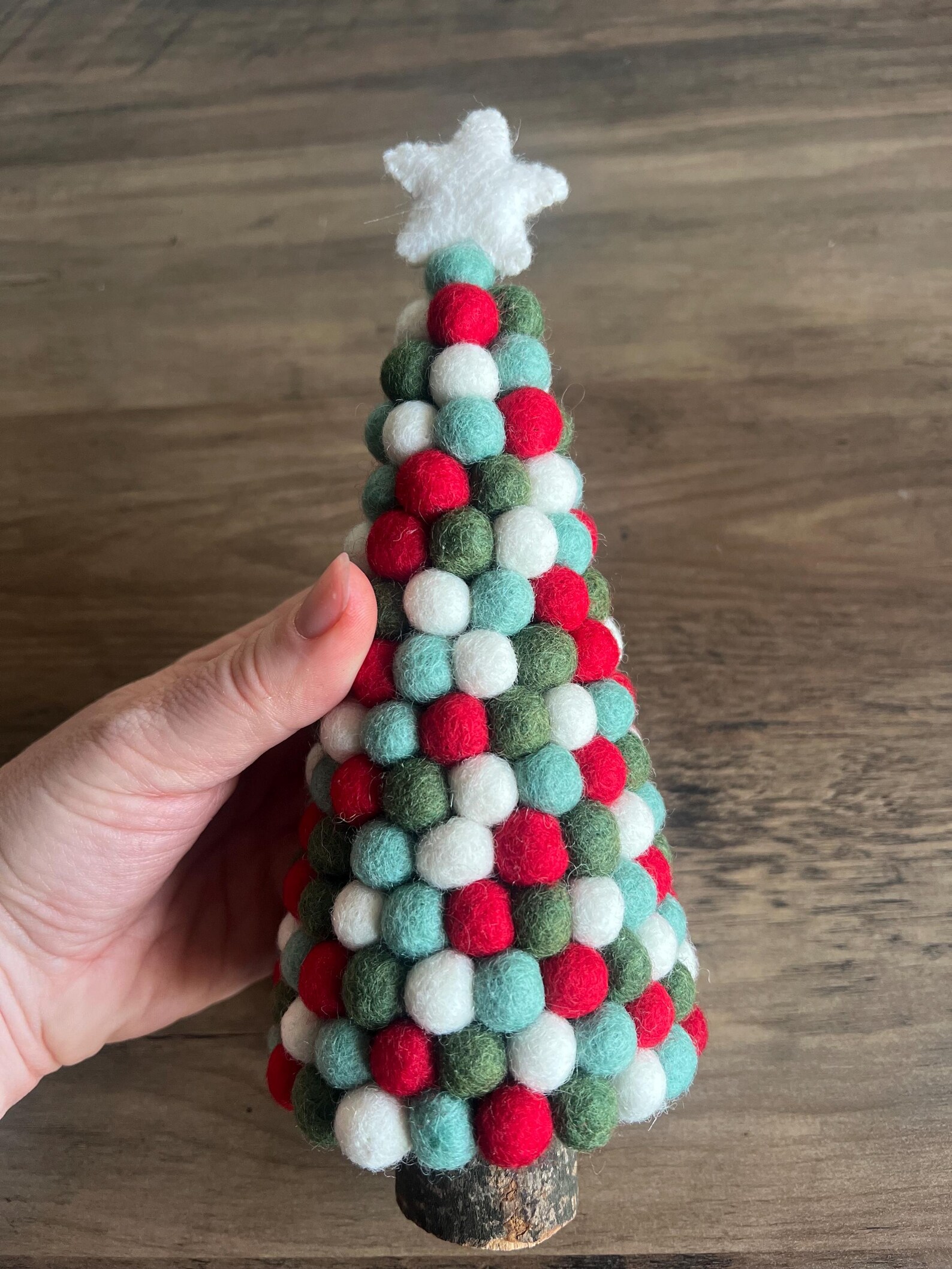 Handmade Felt Ball Christmas Tree Decor - 1cm Wool Felt Balls in ...
