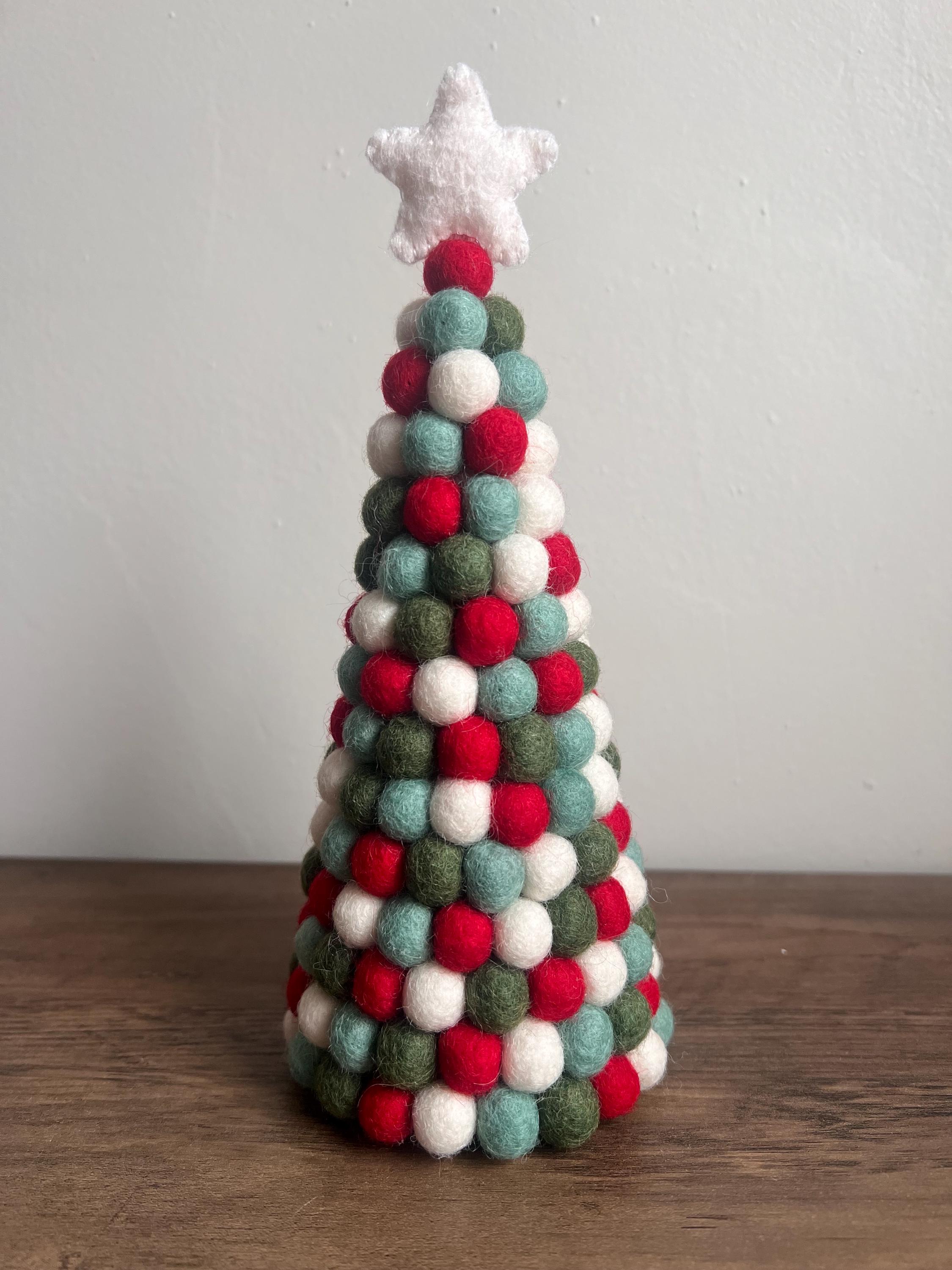 Handmade Felt Ball Christmas Tree Decor - 1cm Wool Felt Balls in ...