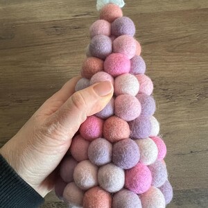 Handmade Felt Ball Christmas Tree Decor - 2cm Wool Felt Balls in Pastel ...