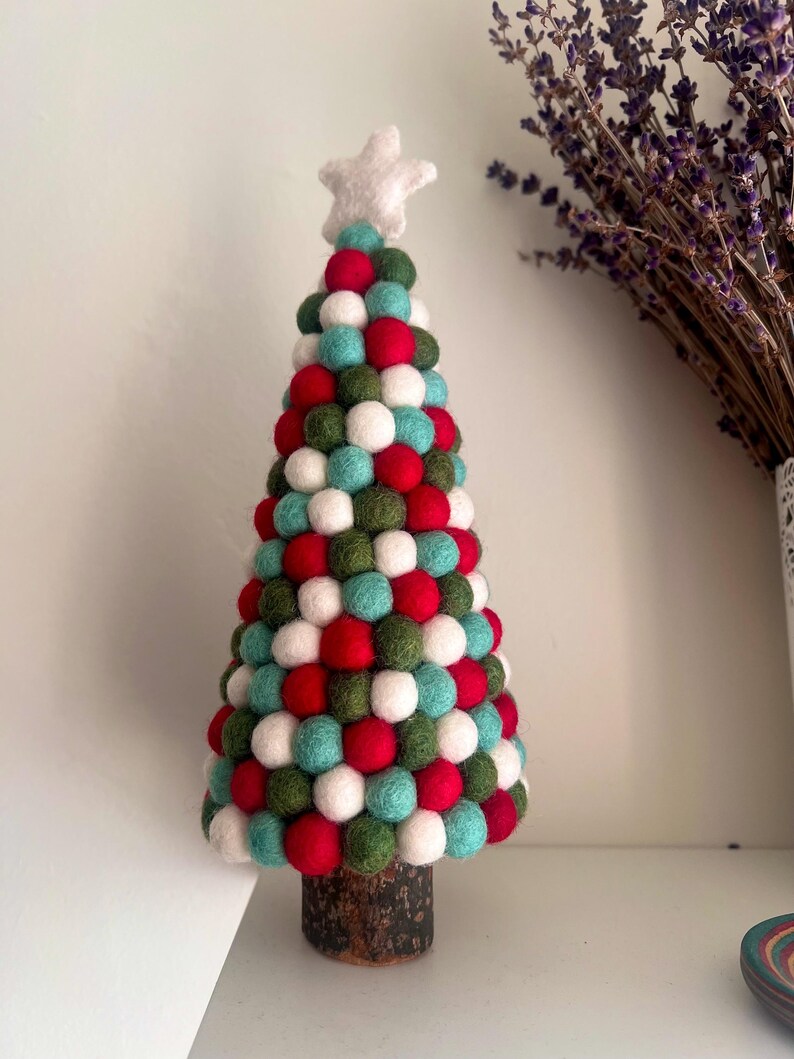 Handmade Felt Ball Christmas Tree Decor - 1cm Wool Felt Balls in ...