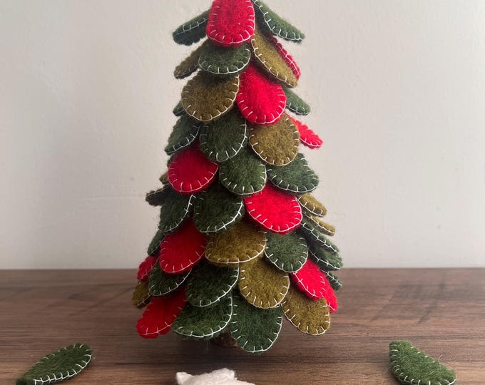 Handmade Felt Ball Christmas Trees: Colorful Wool Holiday Decor - Etsy