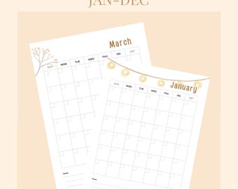 Monthly Kid's Planner Printable, Kid's Schedule Planner, Cute Monthly ...