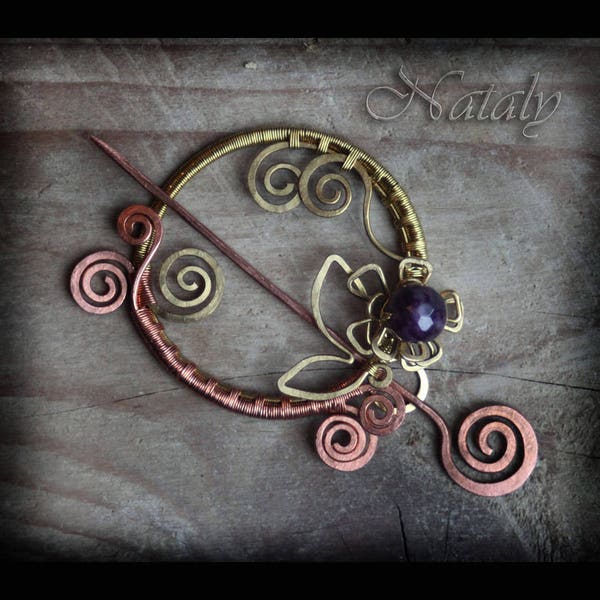 Wire Wrap Shawl Pin - Etsy