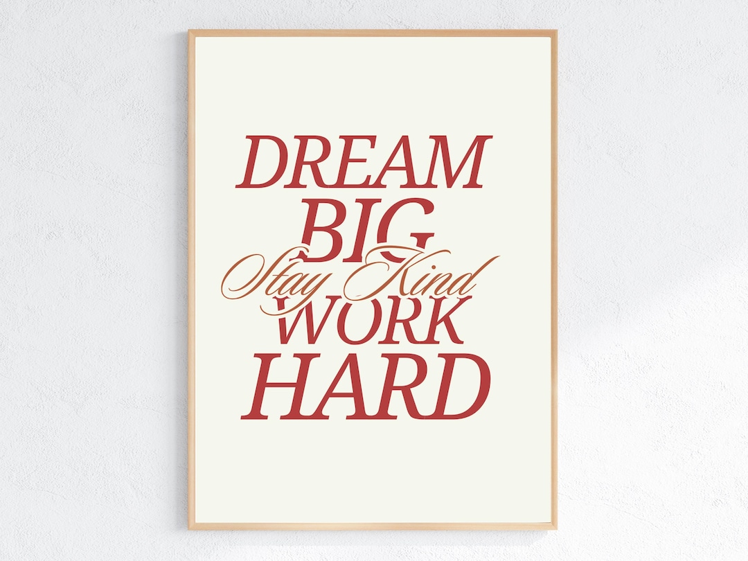Be Kind Affirmation Quotes, Dream Big PNG, Home Decor, Minimalist ...