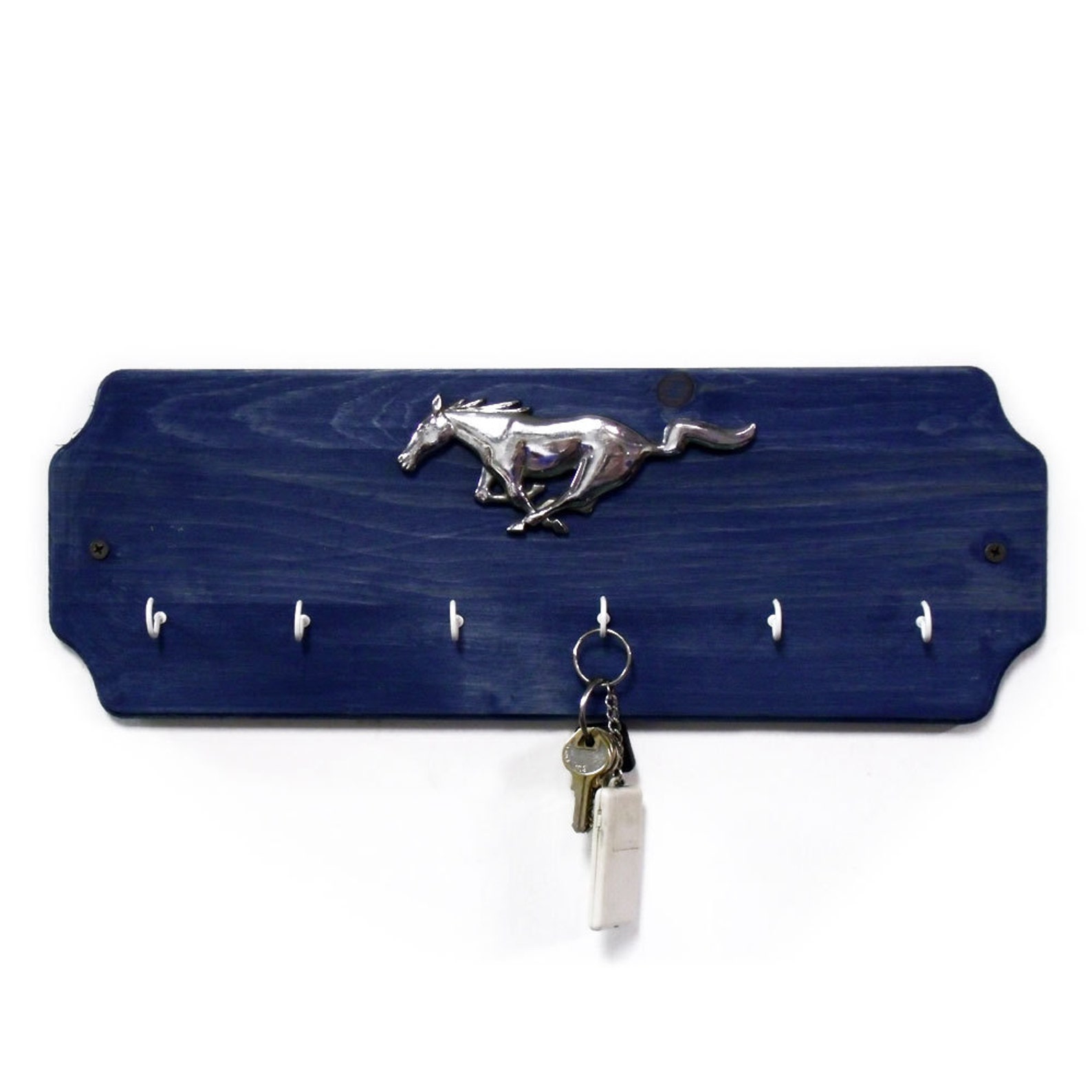 Ford Mustang Key Rack Blue or Black Wood Key Hook Wall Key - Etsy