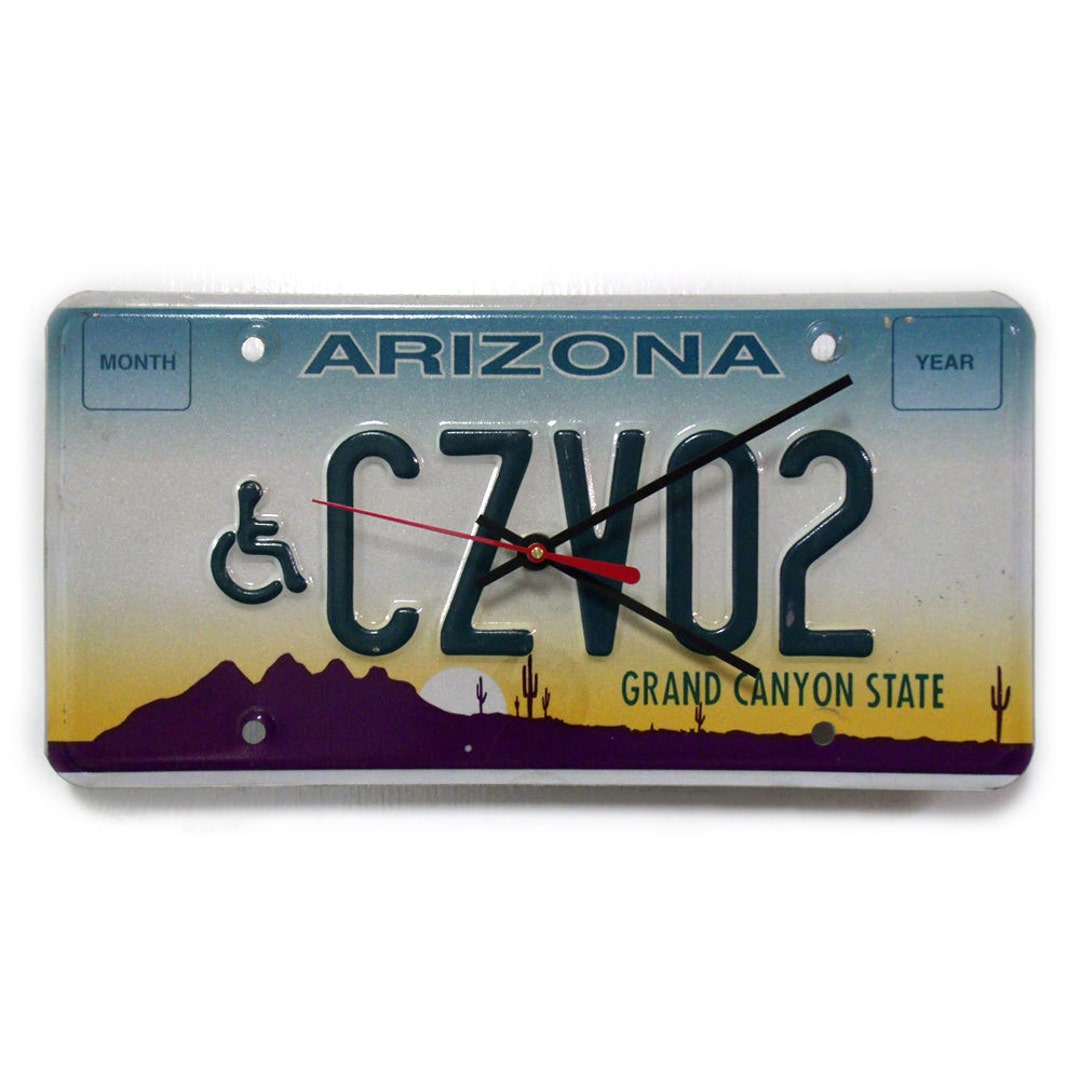 Arizona License Plate Wall Clock AZ License Tag Clock Grand Canyon ...