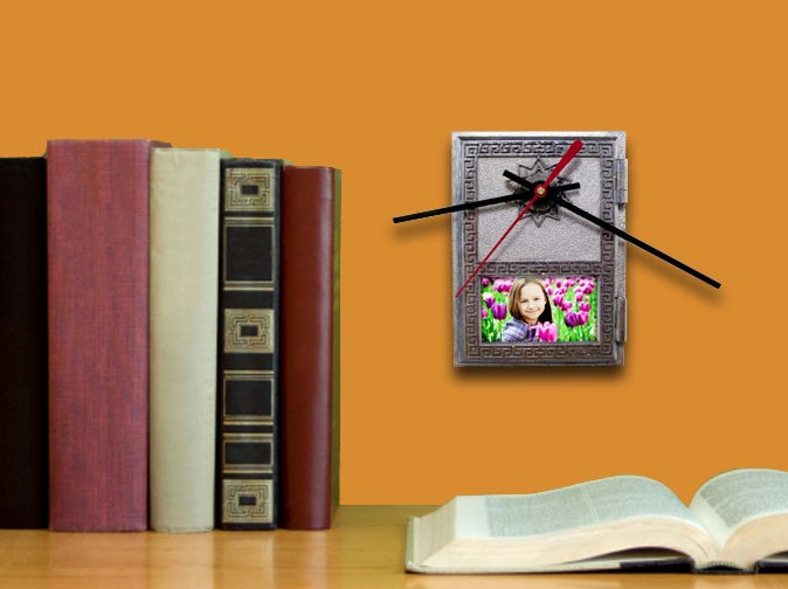 Wall Clock with Picture Frame from Post Office Box Door | Etsy