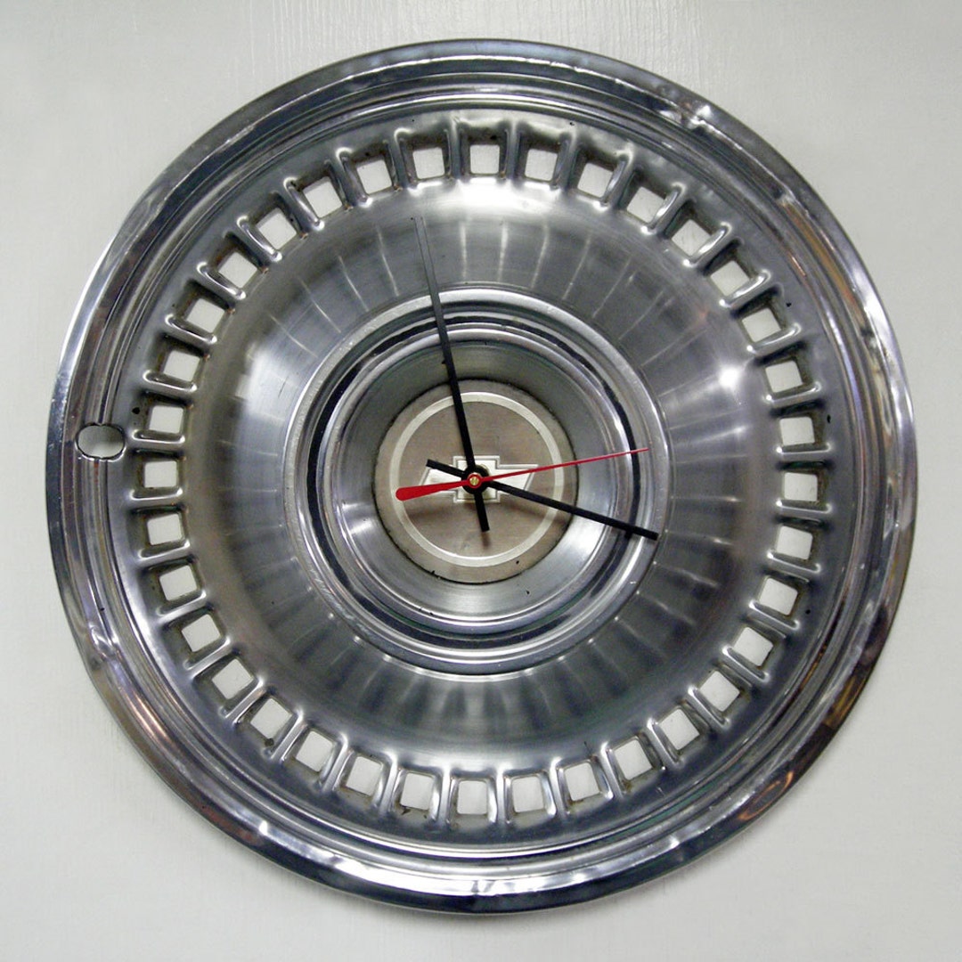 Chevrolet Wall Clock 1971 1972 Chevy Impala Hubcap Clock Gifts for Him ...