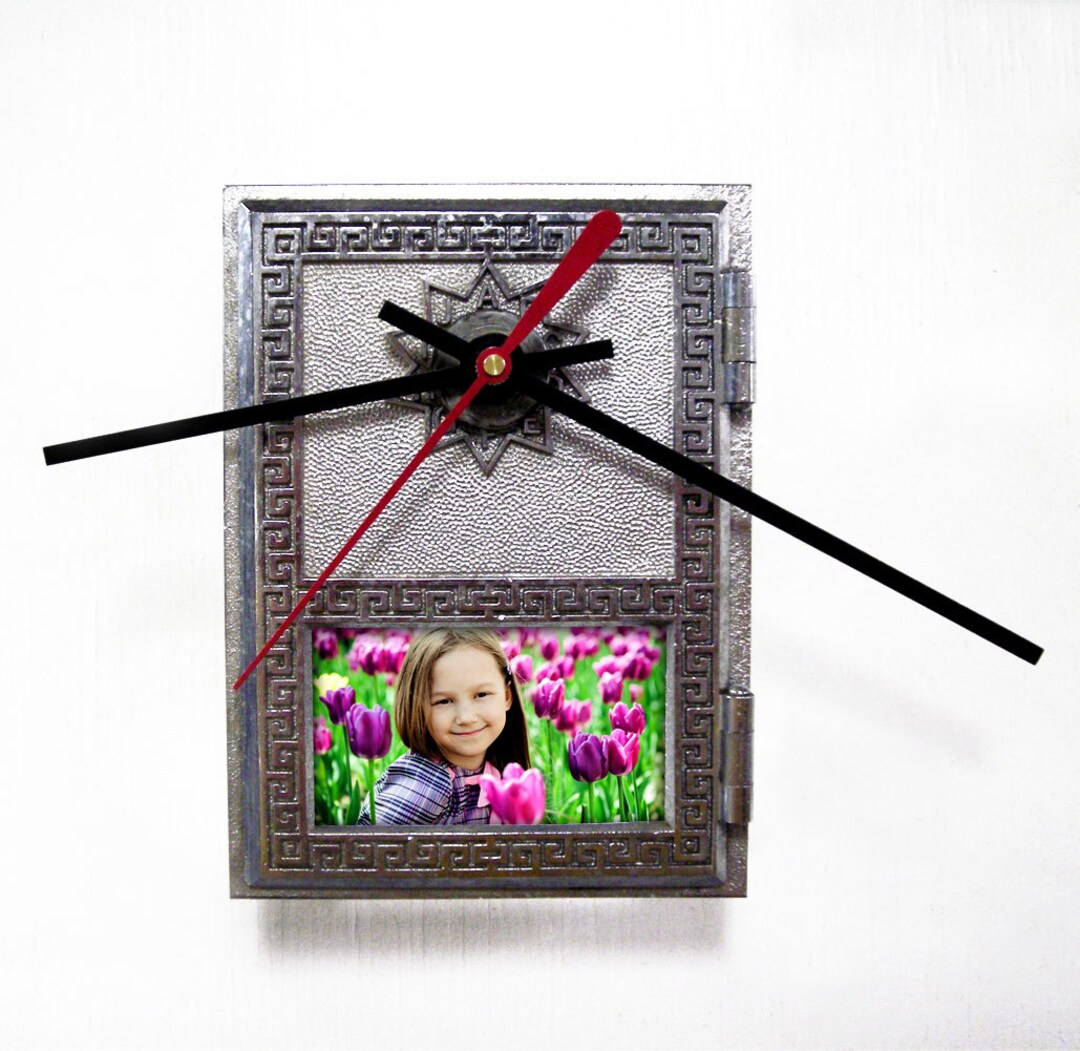 Wall Clock With Picture Frame From Post Office Box Door - Etsy