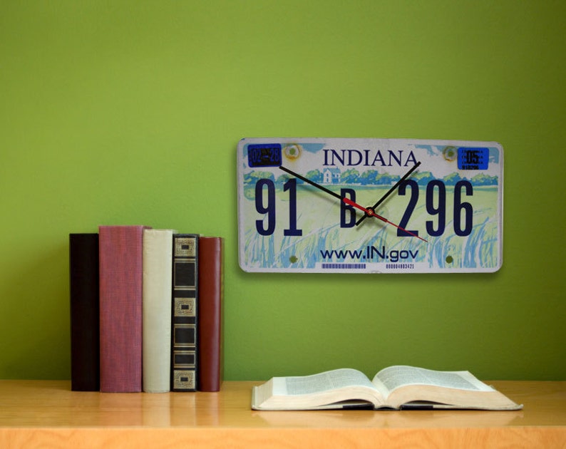 Indiana License Plate Wall Clock IN License Tag Farm Scene | Etsy