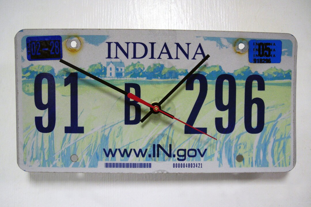 Indiana License Plate Wall Clock IN License Tag Farm Scene - Etsy