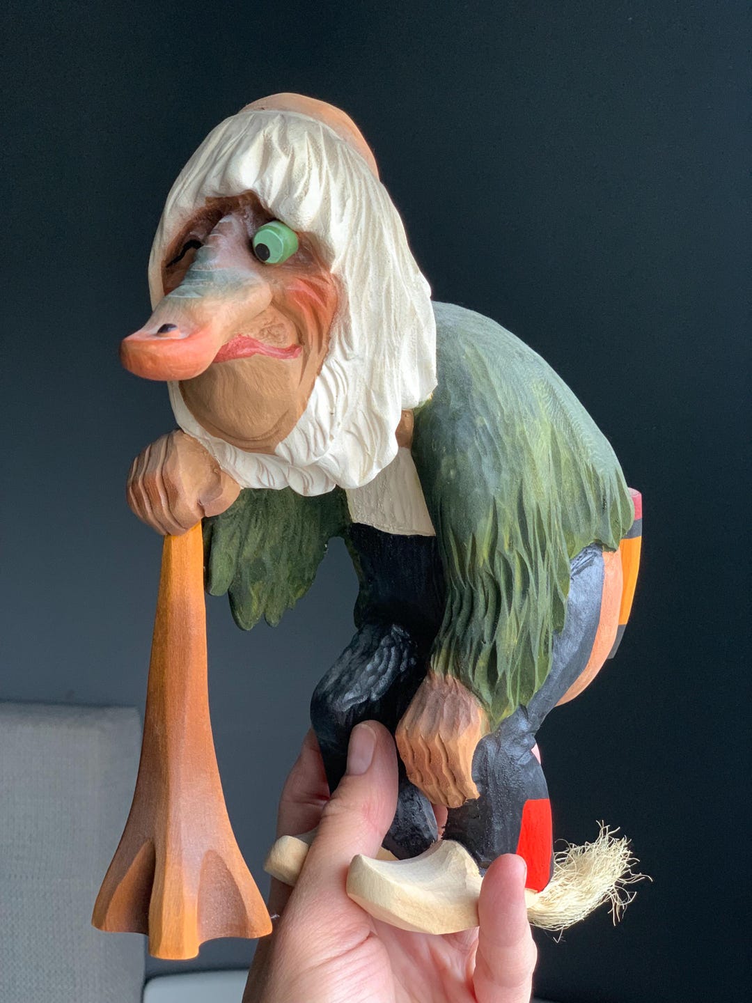 Vintage Hand Carved Norwegian Troll Figurine by Henning Engelsen (9.4 ...