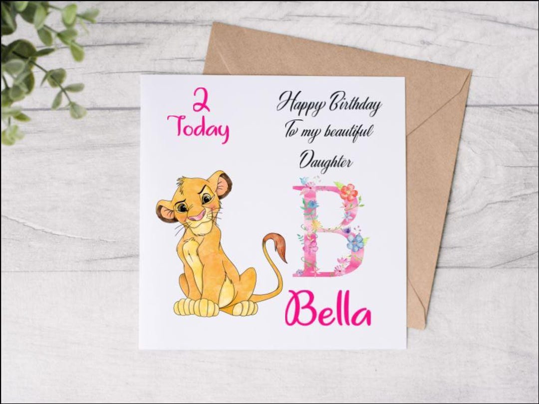 Simba Lion King Personalised Birthday Card With Any Name Age and ...