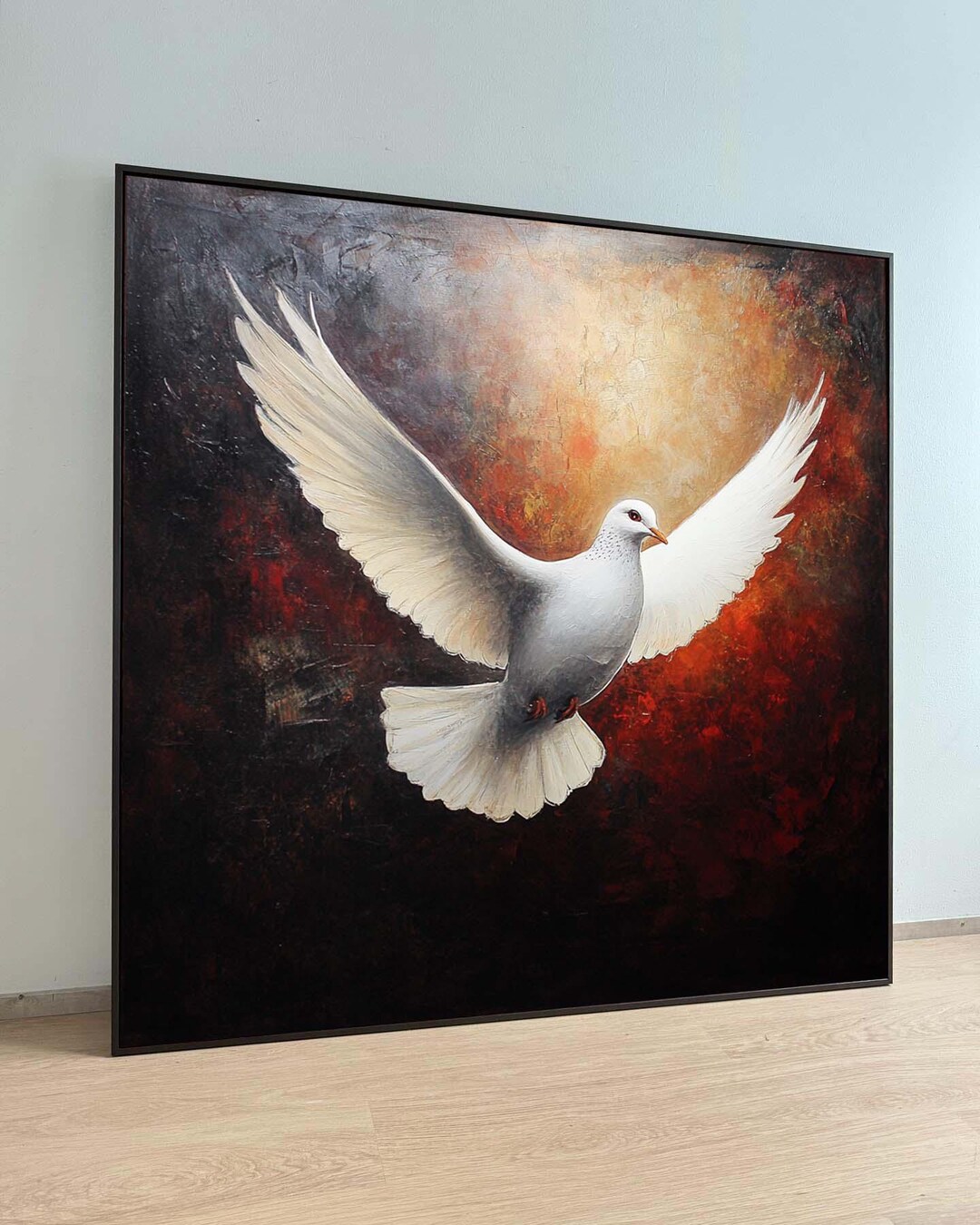 Peaceful White Dove Canvas, Symbol of Peace Art Print, Spiritual Wall ...
