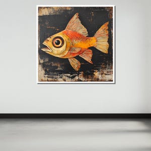 Rustic Fish Wall Art, Vintage-inspired Fish Painting, Coastal Nautical ...