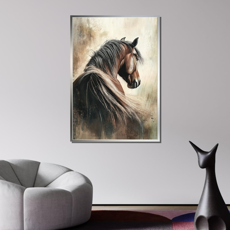 Majestic Horse Portrait Canvas Elegant Equine Art Rustic Animal Wall majestic-horse-portrait-canvas-elegant-equine-art-rustic-animal-wall