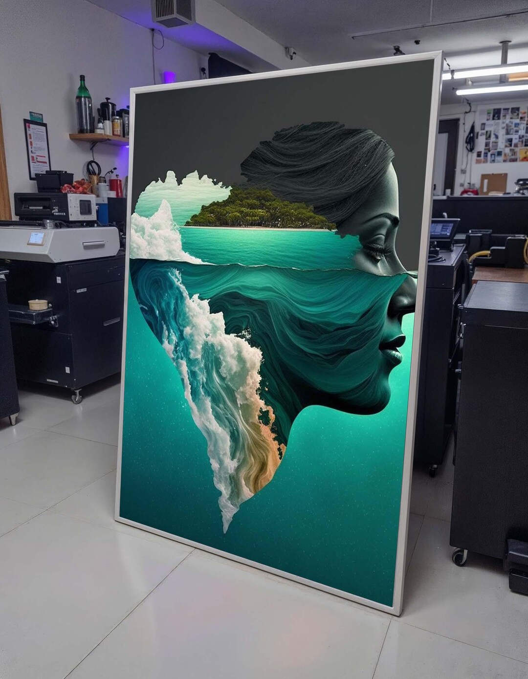 Oceanic Mindscape Art, Dreamy Ocean Portrait, Surreal Face & Nature ...