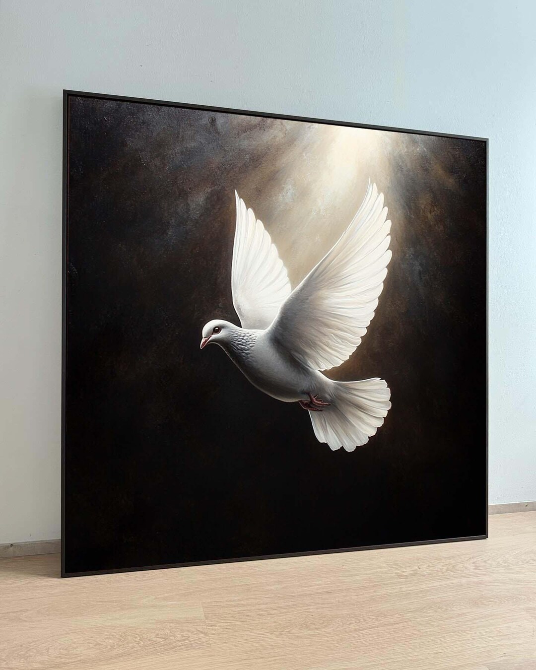 Peaceful White Dove Canvas, Symbol of Peace Art Print, Spiritual Wall ...