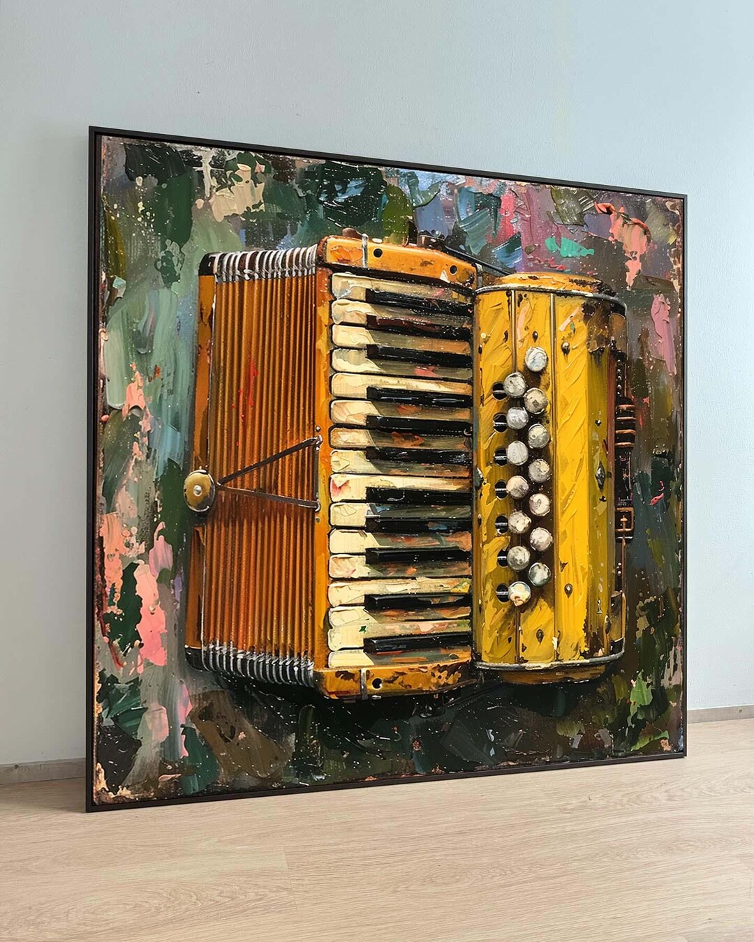 Vintage Accordion Painting - Rustic Music Wall Art, Musician Gift ...