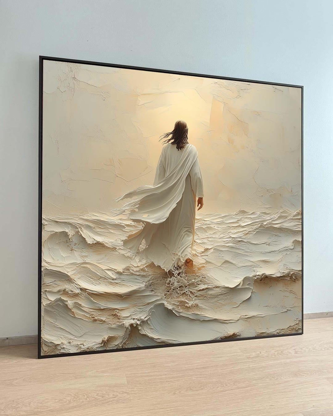 Divine Journey Canvas Art, Jesus Walking in Light, Christian Faith Wall ...