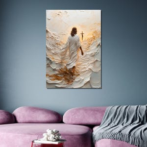 Path to Salvation Canvas Art, Jesus Walking Towards the Cross ...
