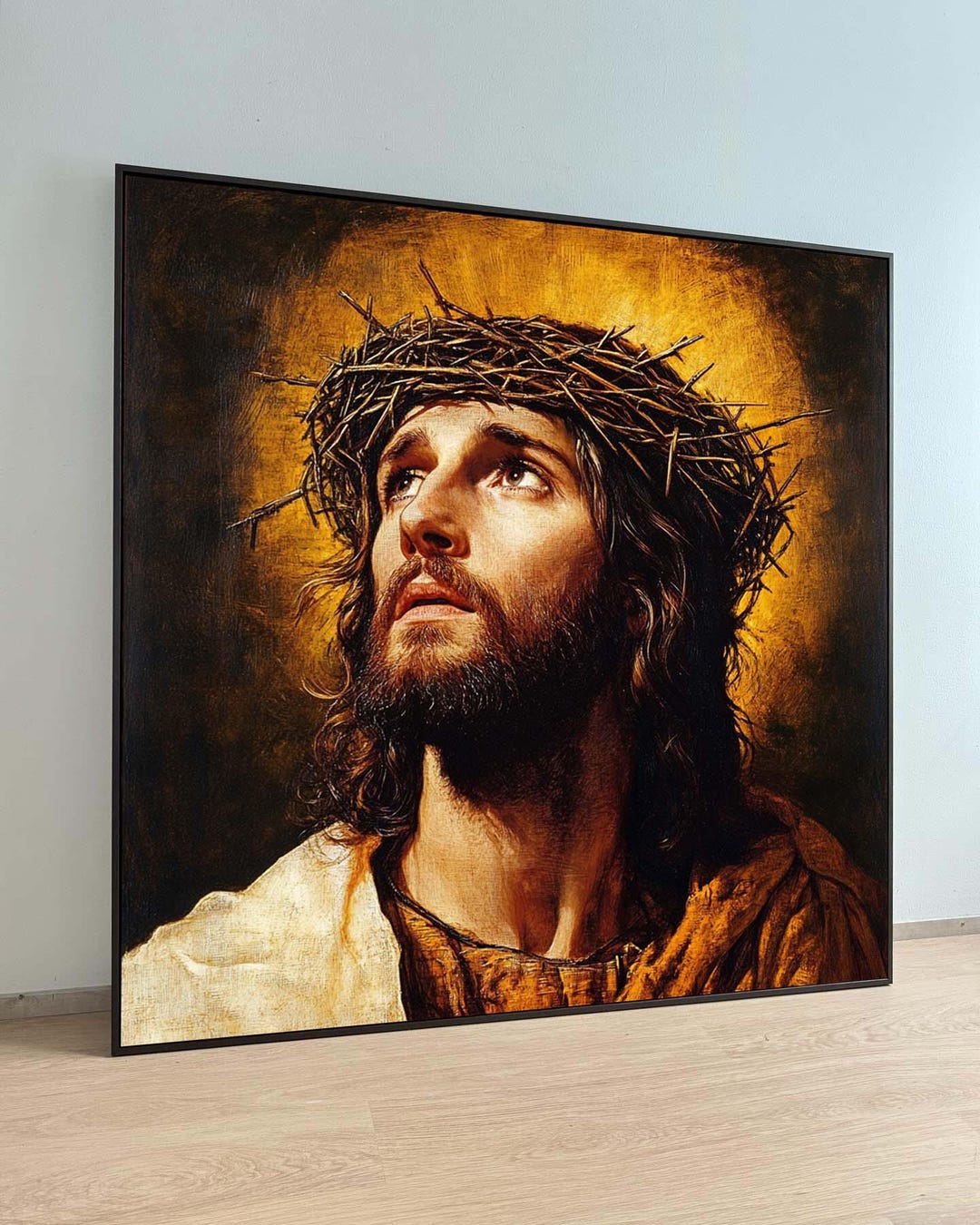 Classic Jesus Art With Halo - Sacred Christian Painting for Home or ...