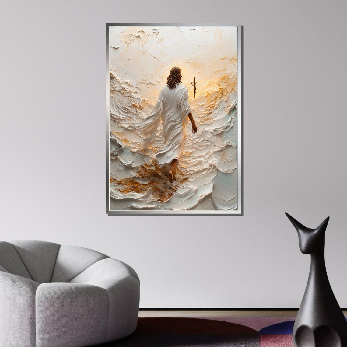 Path to Salvation Canvas Art, Jesus Walking Towards the Cross ...