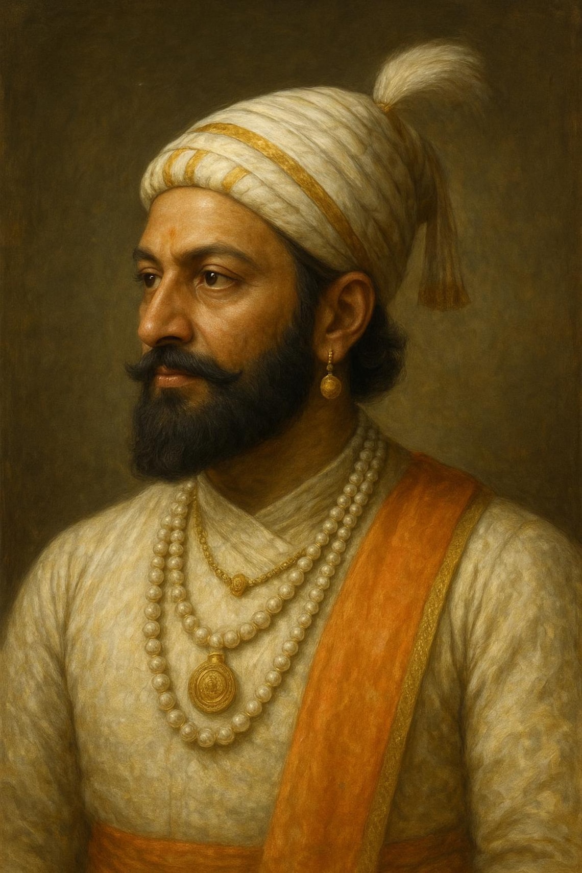 Chhatrapati Shivaji Maharaj Portrait: Maratha Warrior King Oil Painting ...