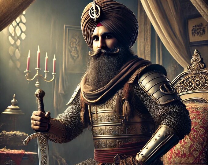 Future Sikh Emperor Digital Art Print - Bold Sikh Leadership Wall Art ...