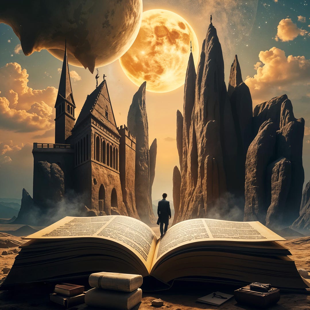 Imaginary World Digital Art Book Portal Illustration Magical Fantasy ...