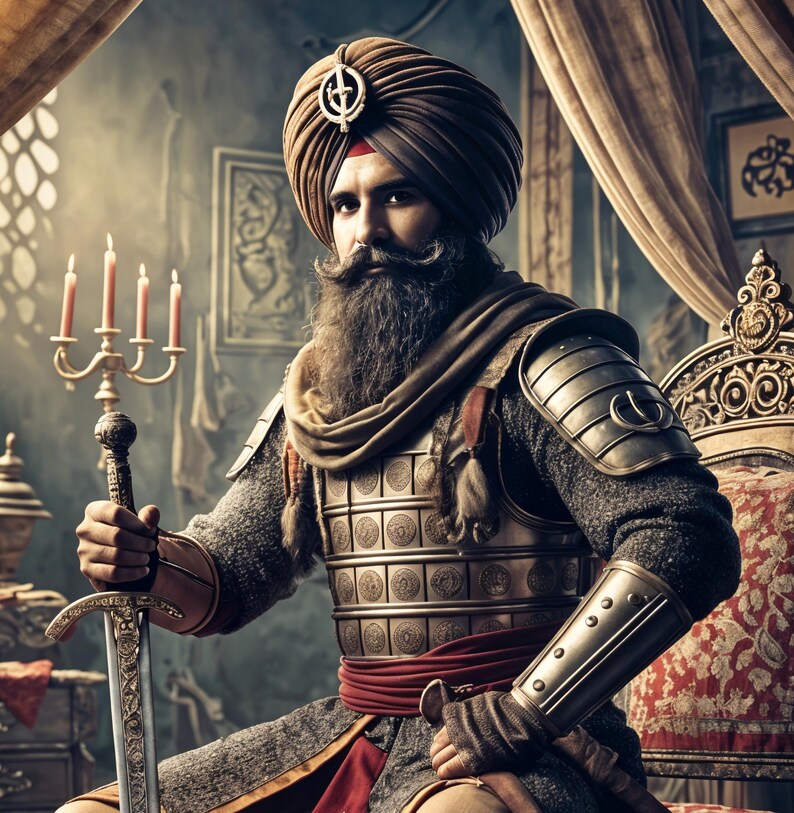 Future Sikh Emperor Digital Art Print - Bold Sikh Leadership Wall Art ...