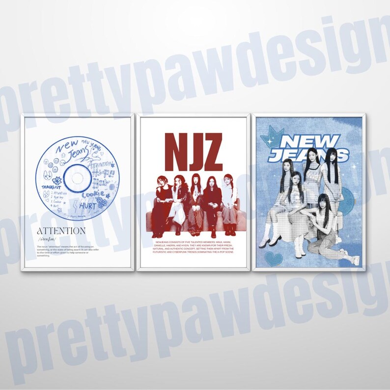 New Jeans Wall Art | NJ Art Print | Retro Print | Album Newjeans | Nj ...