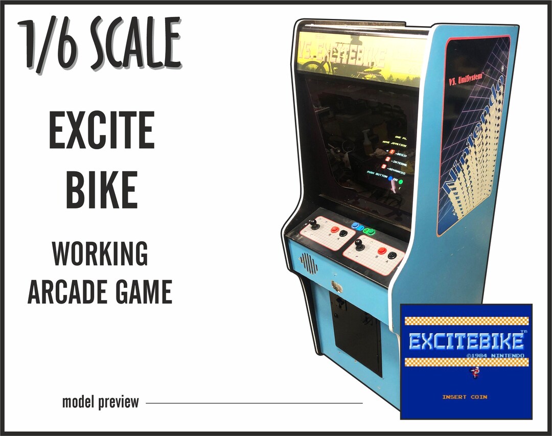 Miniature Excite Bike Arcade Machine, 1/6 Scale, Playscale. - Etsy