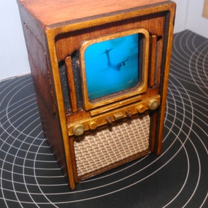 Miniature Working Vintage Mid Century 50s TV, 1/12 Scale for Dollhouse ...