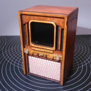 Miniature Working Vintage Mid Century 50s TV, 1/12 Scale for Dollhouse ...