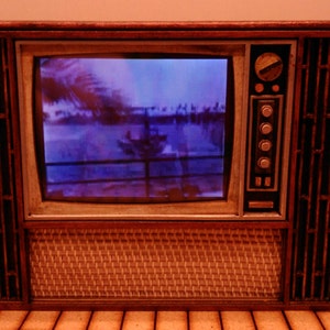 Miniature Working Vintage Mid Century TV, 1/12 Scale for Dollhouse and ...