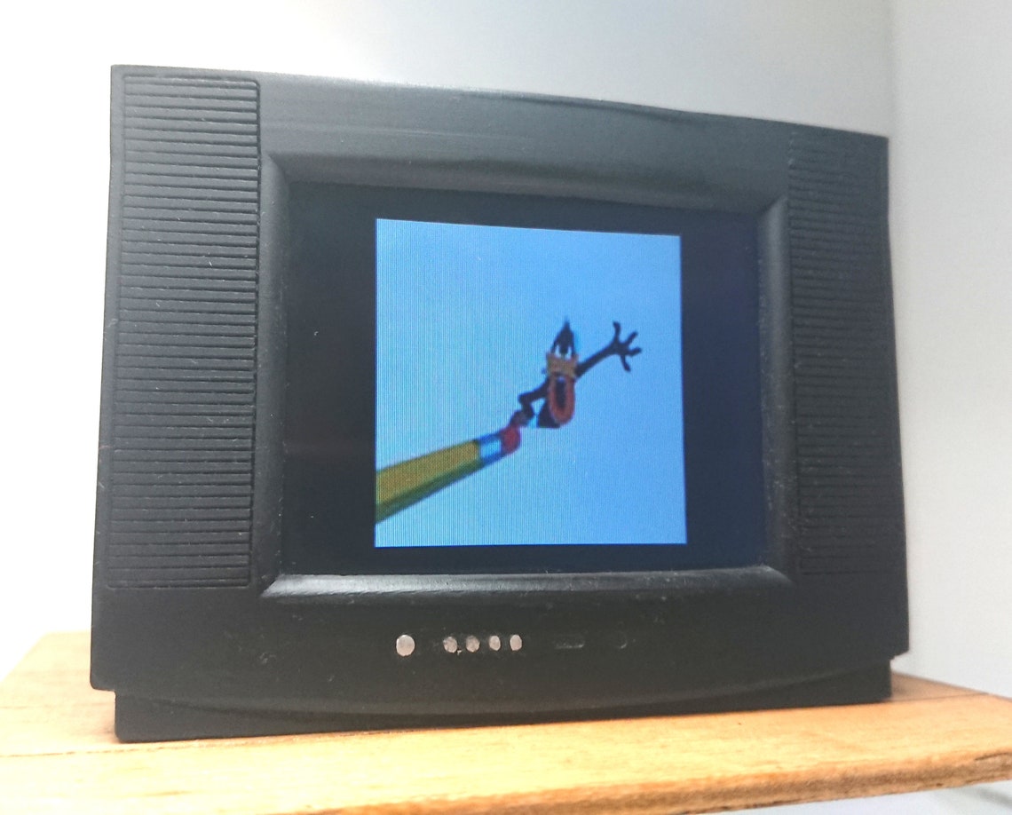 Miniature Working 90s TV 1/12 Scale for Dollhouse and | Etsy