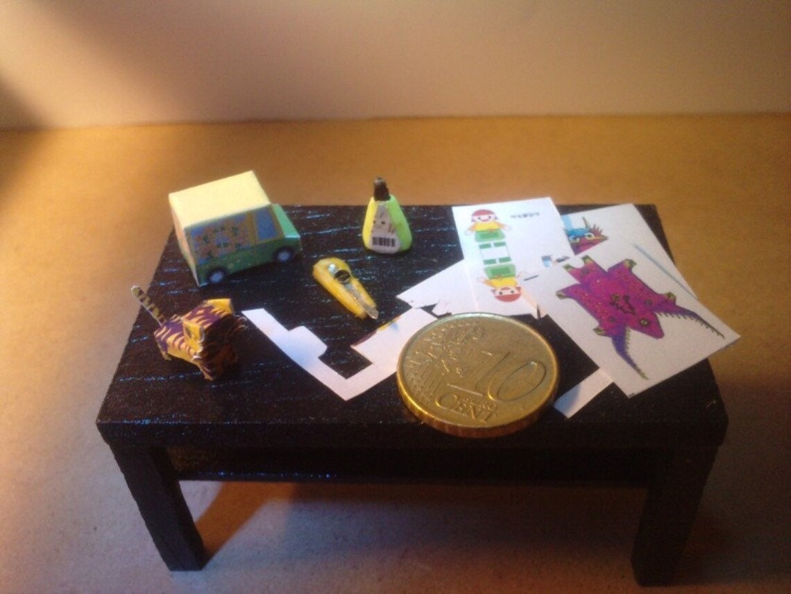 Papercraft Set and Figures Miniature Dollhouse 1/12 Scale - Etsy