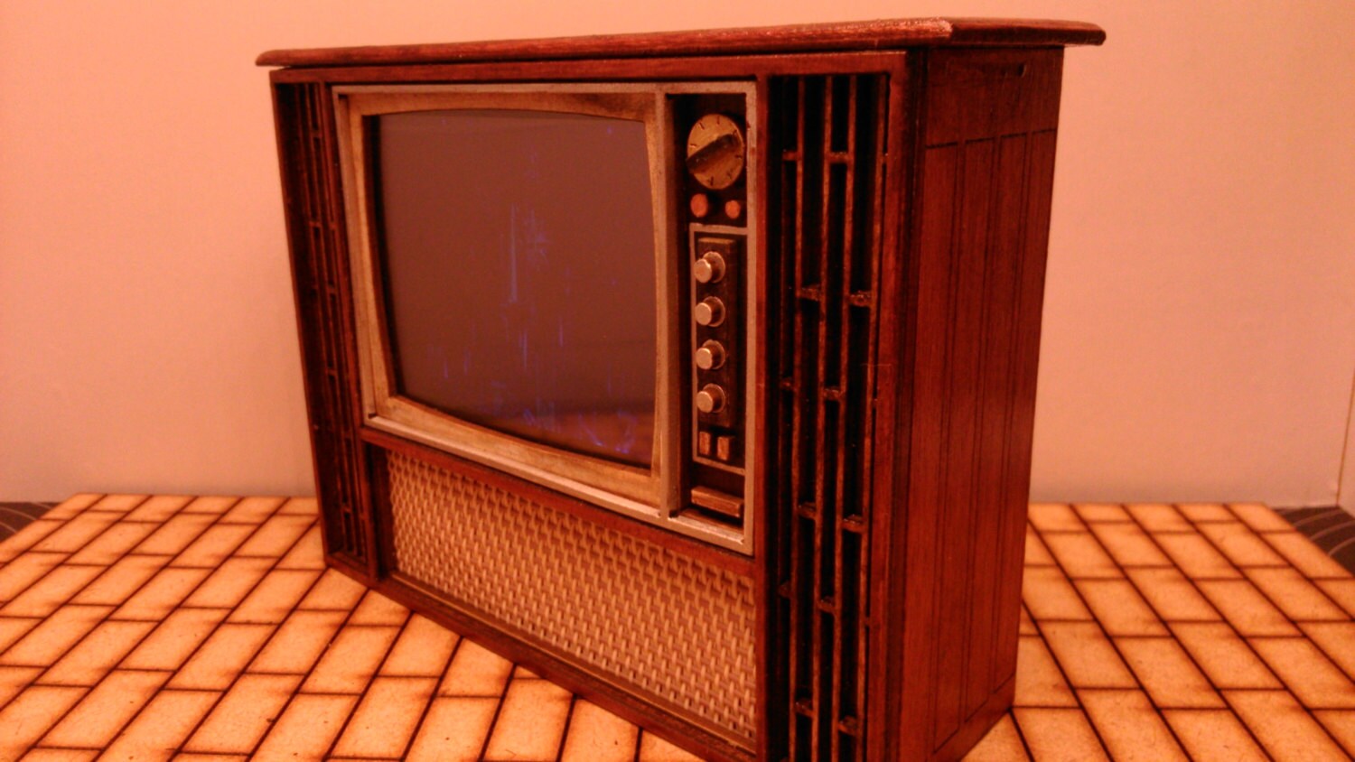 Miniature Working Vintage Mid Century TV 1/12 Scale for | Etsy