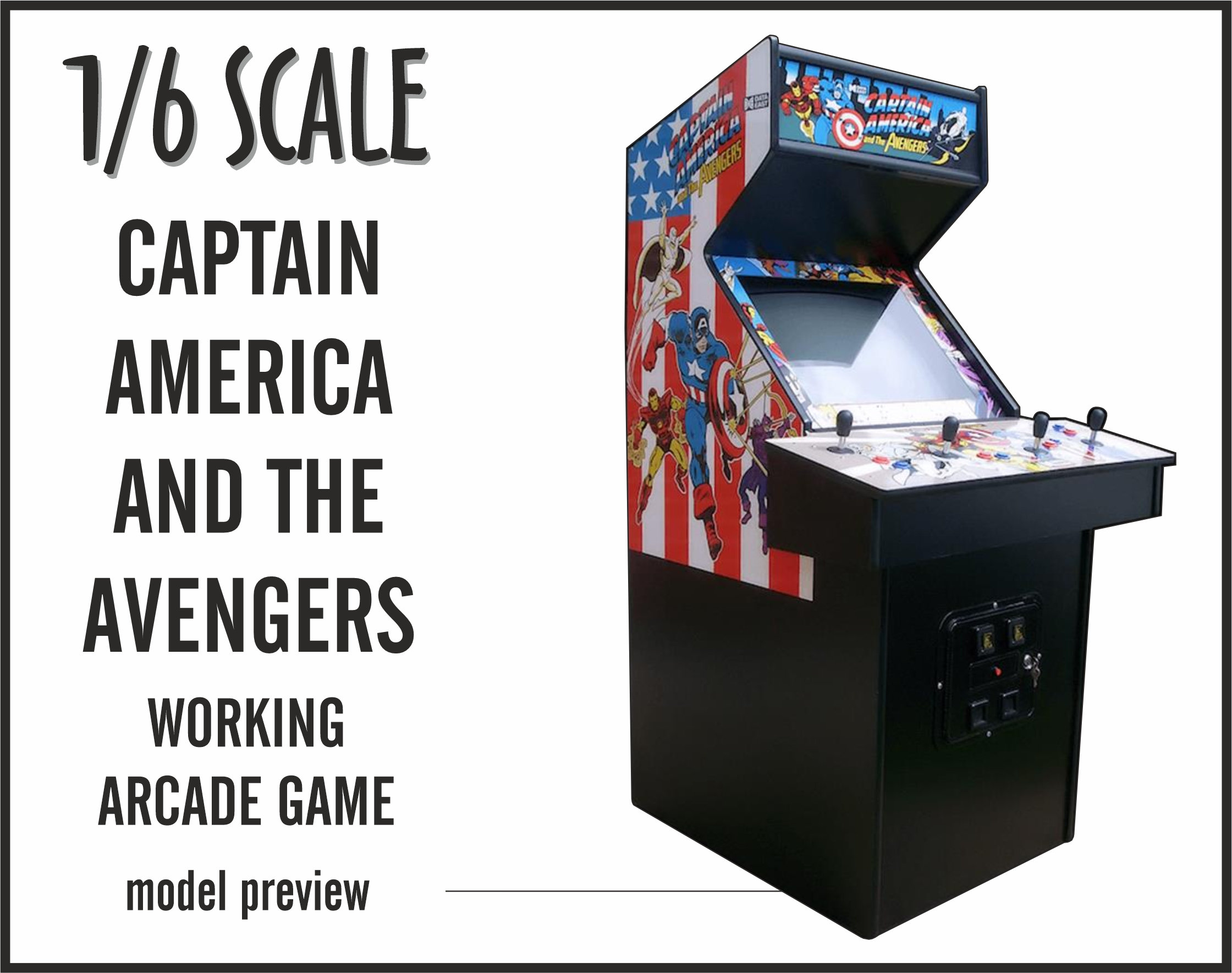 Miniature Arcade Machine, Captain America and the Avengers, 1/6 Scale ...